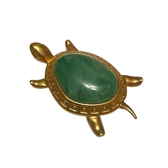 Avon | Jewelry | Vintage Avon Gold Tone Turtle Brooch Pin Jade Green ...
